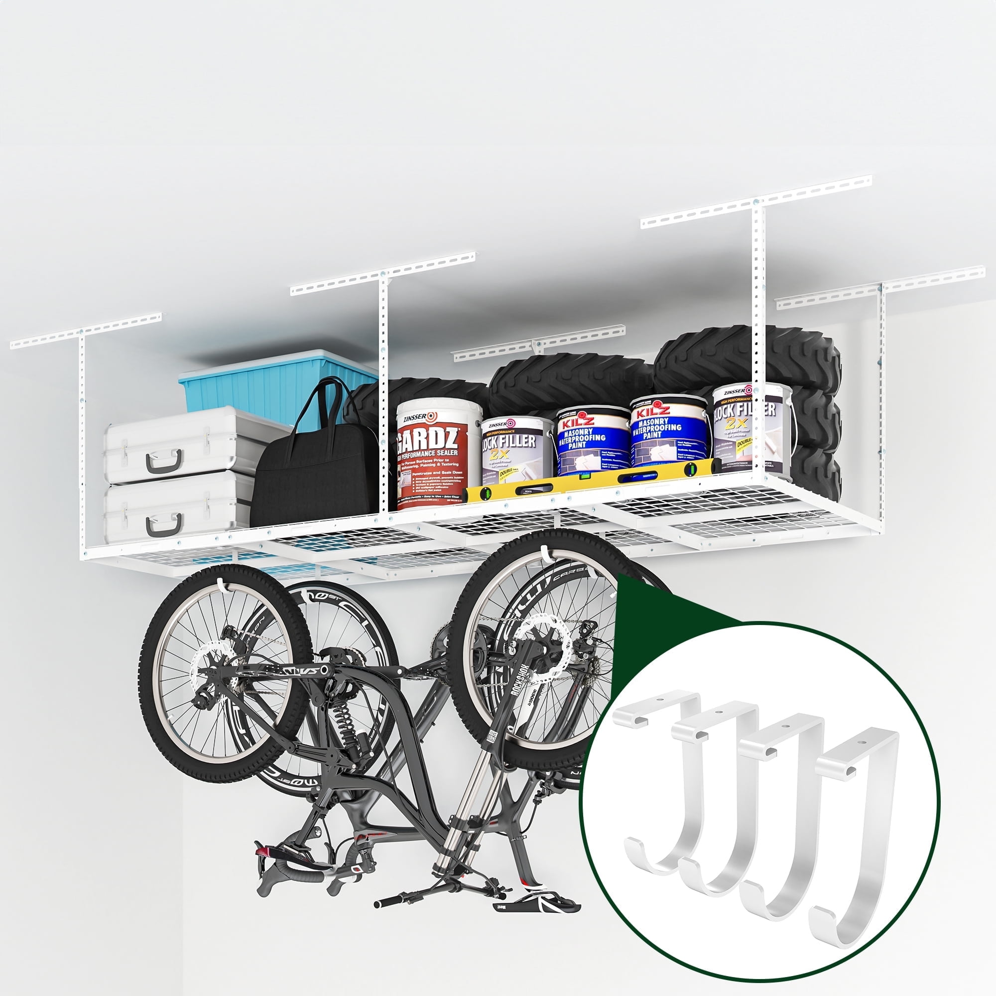 Fleximounts Heavy Duty Adjustable Overhead Ceiling Storage Rack, 3x8 ft ...