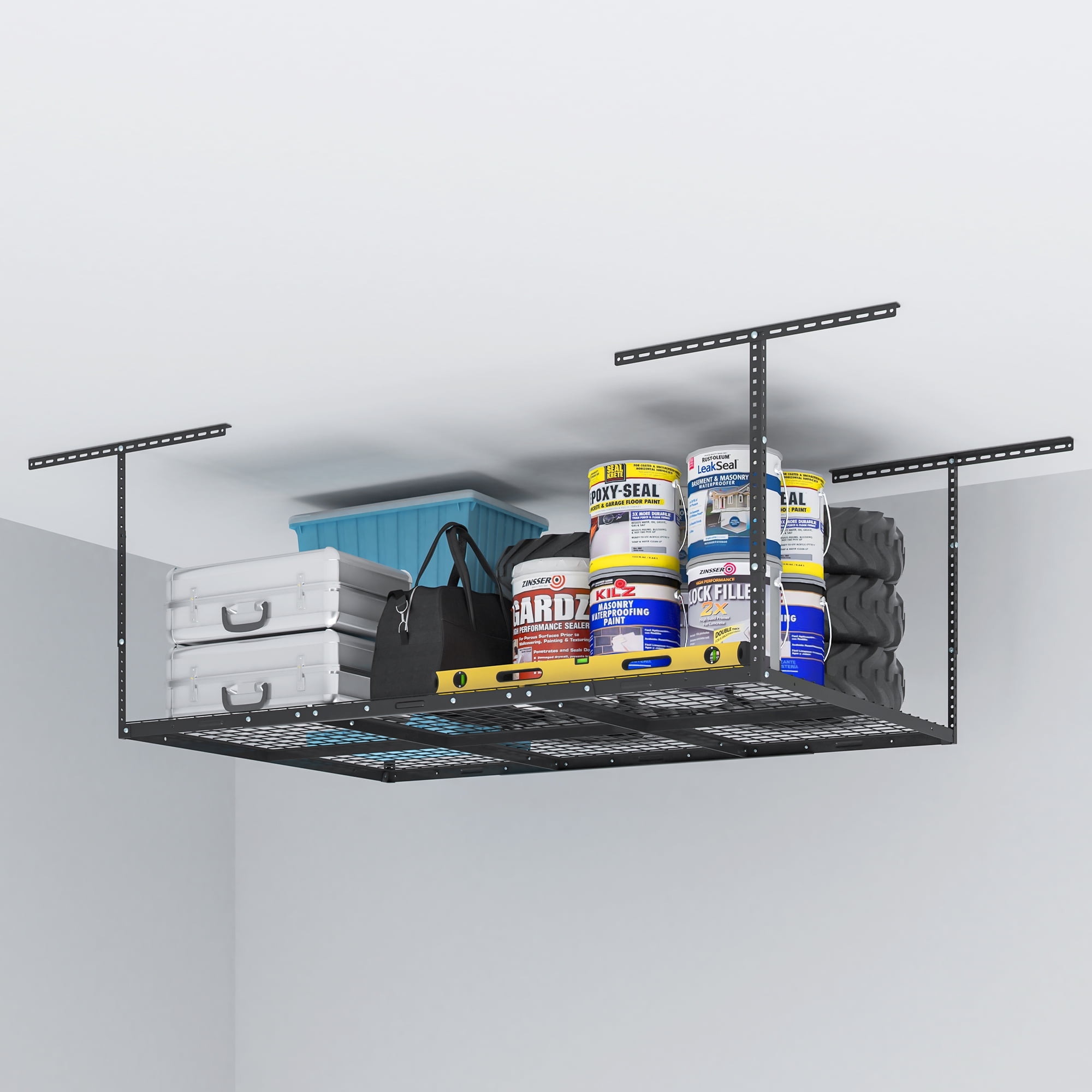 FLEXIMOUNTS Heavy Duty Adjustable Overhead Garage Storage Ceiling Rack ...