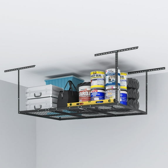 FLEXIMOUNTS Heavy Duty Adjustable Overhead Garage Storage Ceiling Rack ...