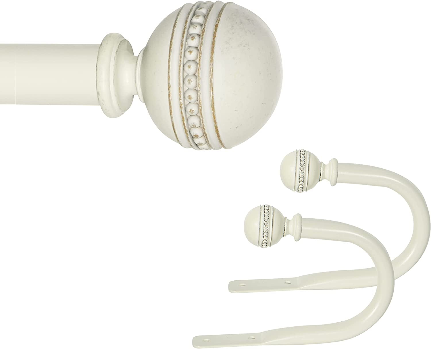 eTeckram 1" Curtain Rod with Sable Finials - 48" to 84", Weathered ...