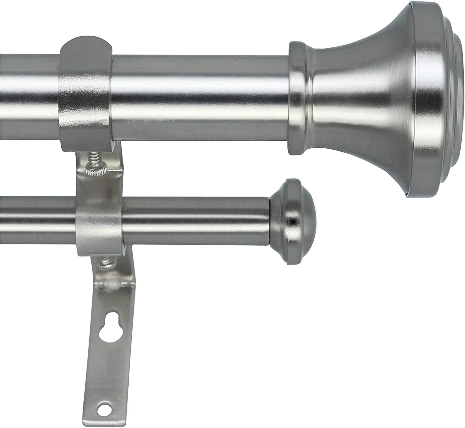 eTeckram Decorative Double Curtain Rod with Trumpet Finials, 28''-48 ...