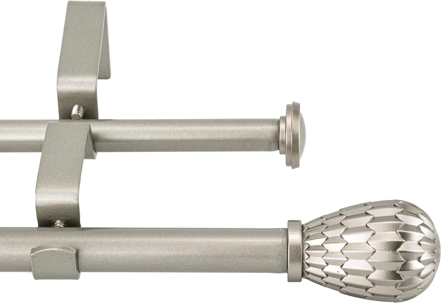 "eTeckram 5/8"" Decorative Double Curtain Rod with Brun Finials in ...