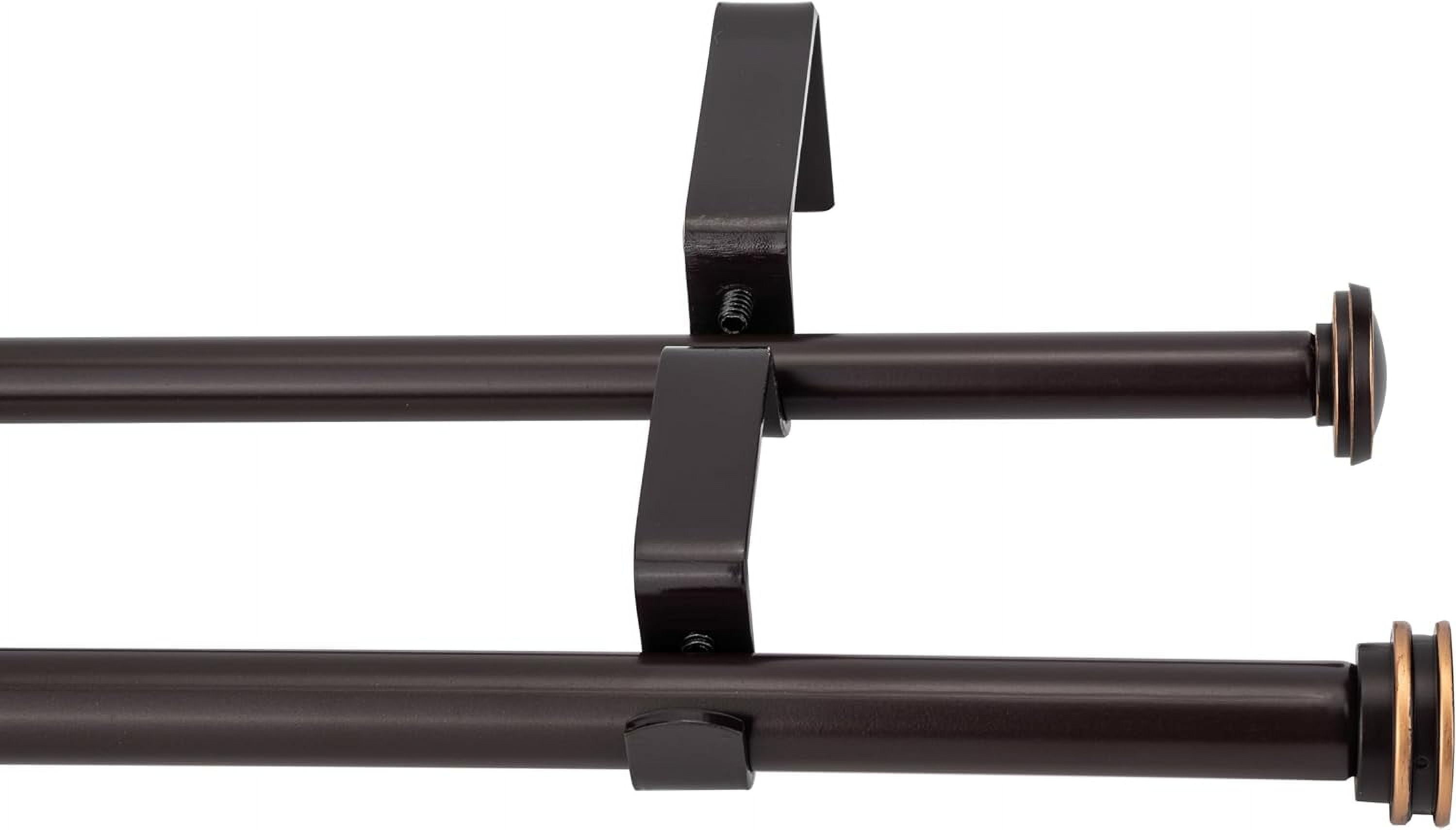 eTeckram 5/8" Double Curtain Rod with Nerveux Finials,Bronze Gold,84 ...
