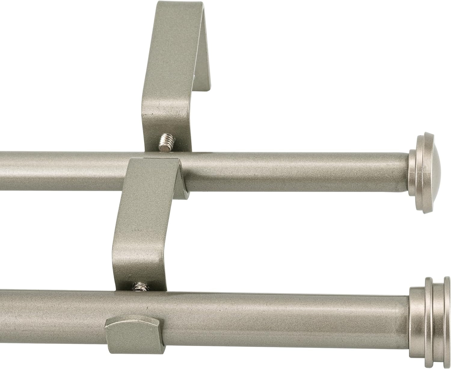 eTeckram Bay Window Set Decorative 5/8" Double Curtain Rod with Nerveux ...