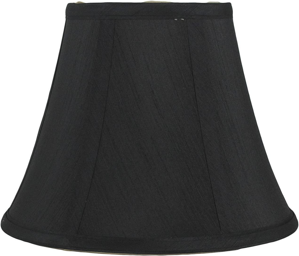 eTeckram Black Faux Silk Softback Bell Lampshade, 5" Top, 9" Bottom, 7 ...