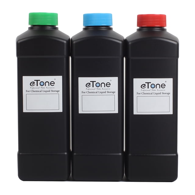 eTone 3 Pack Chemical Bottles Square Empty Durable Sealed Plastic ...