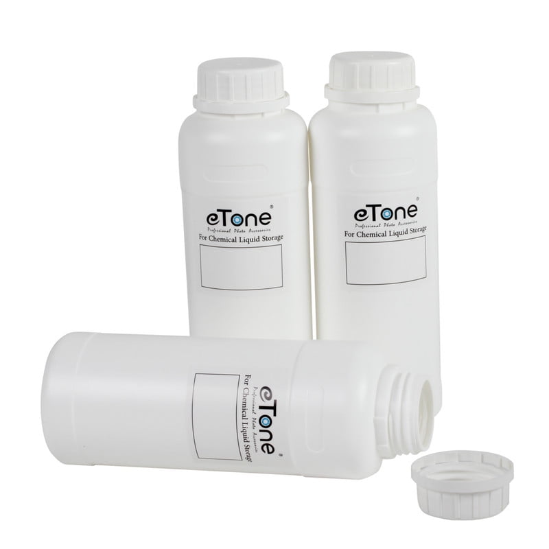 eTone 3PC Drakroom Chemical Storage Bottles with Caps 500ml/16.9oz ...