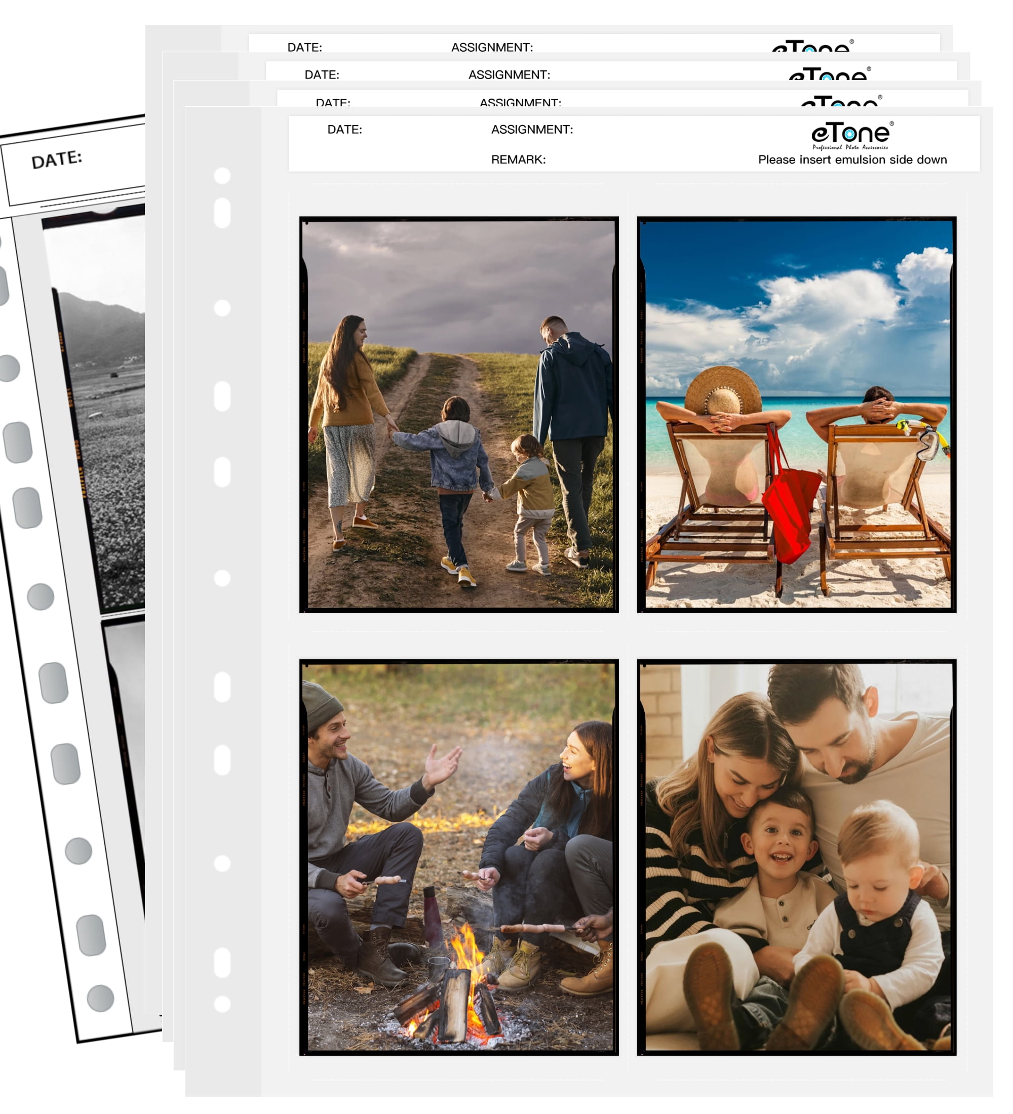 eTone Clear Photo Album Refill Sheets, 4x5 Inch Film Archival Negative ...