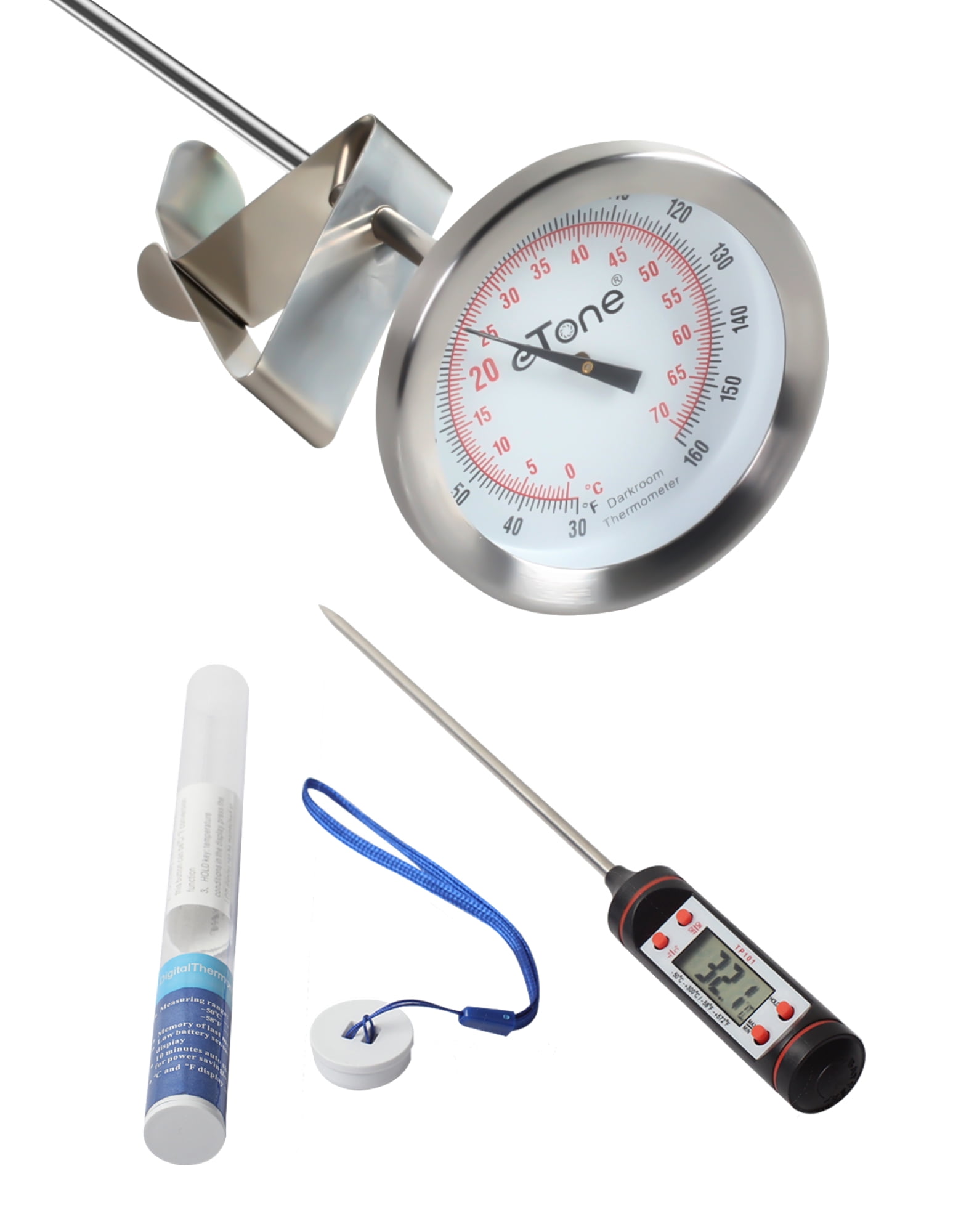 eTone Stainless Steel Instant Read Dial Thermometer and Digital ...