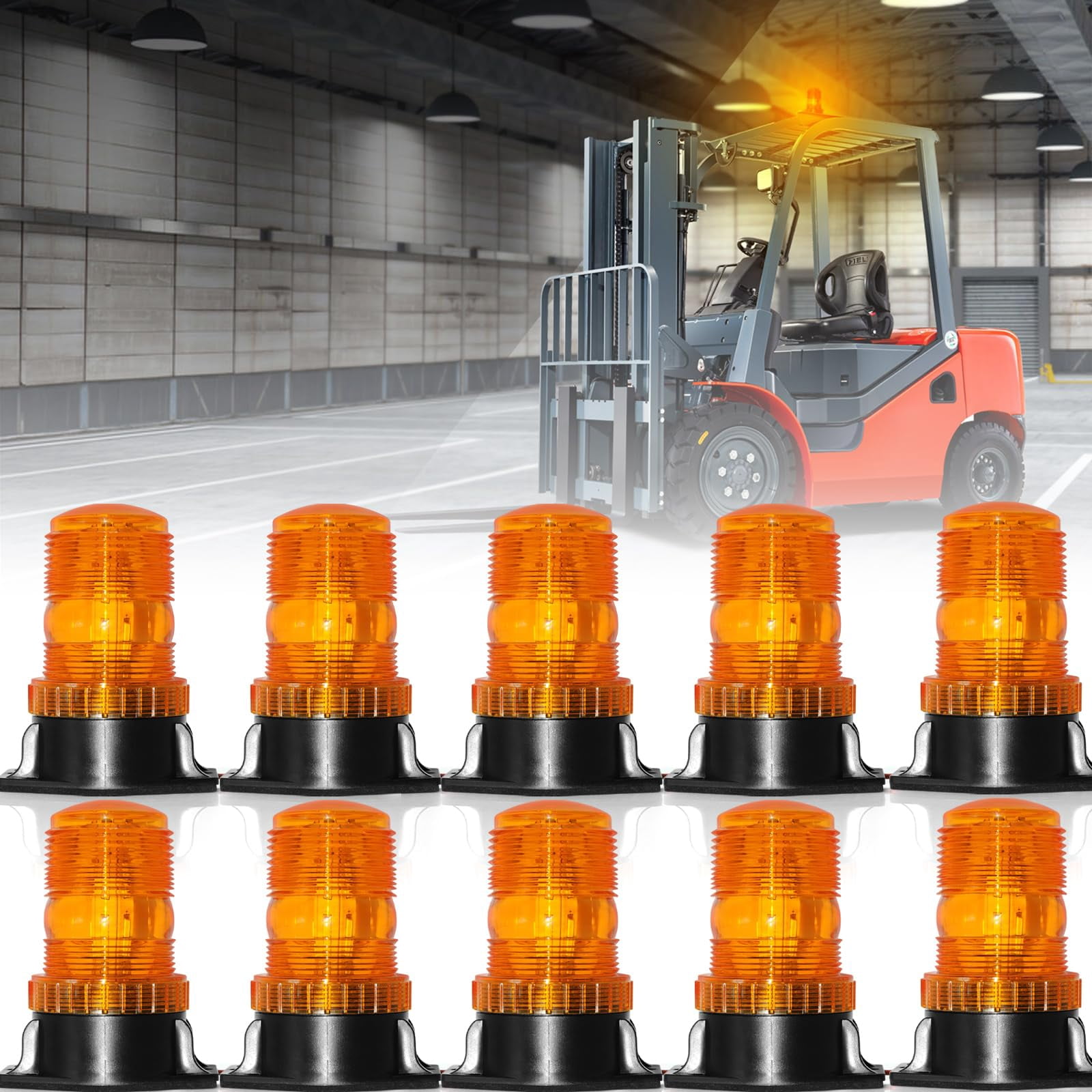 eTzone 30 LED Amber IFF17 Forklift Strobe Light 30W Vehicle Roof Safety ...
