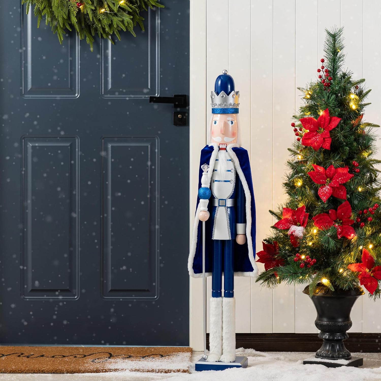 eUty 42" H Blue Nutcracker Christmas Decor Wooden Nutcracker Ornaments ...