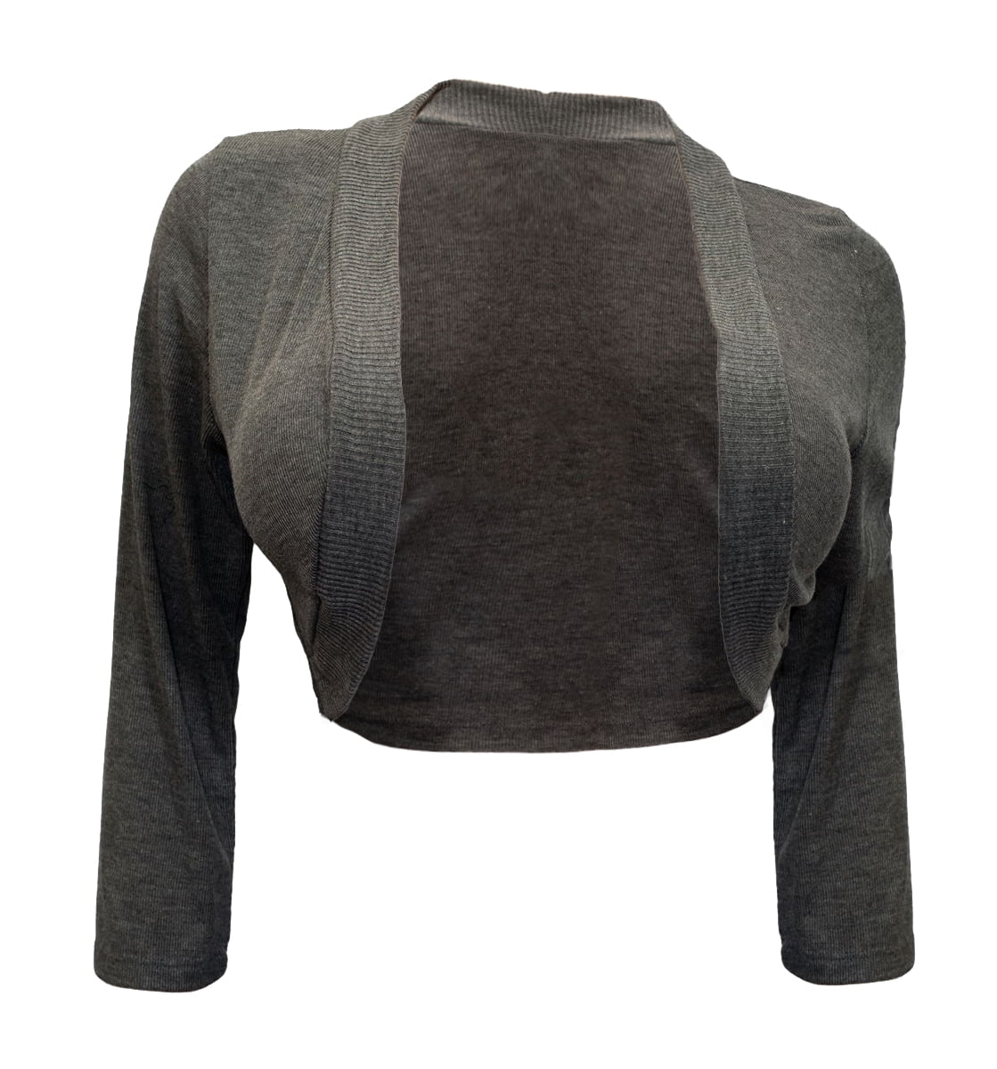 eVogues Plus Size 3/4 Sleeve Cropped Bolero Shrug Gray - Walmart.com