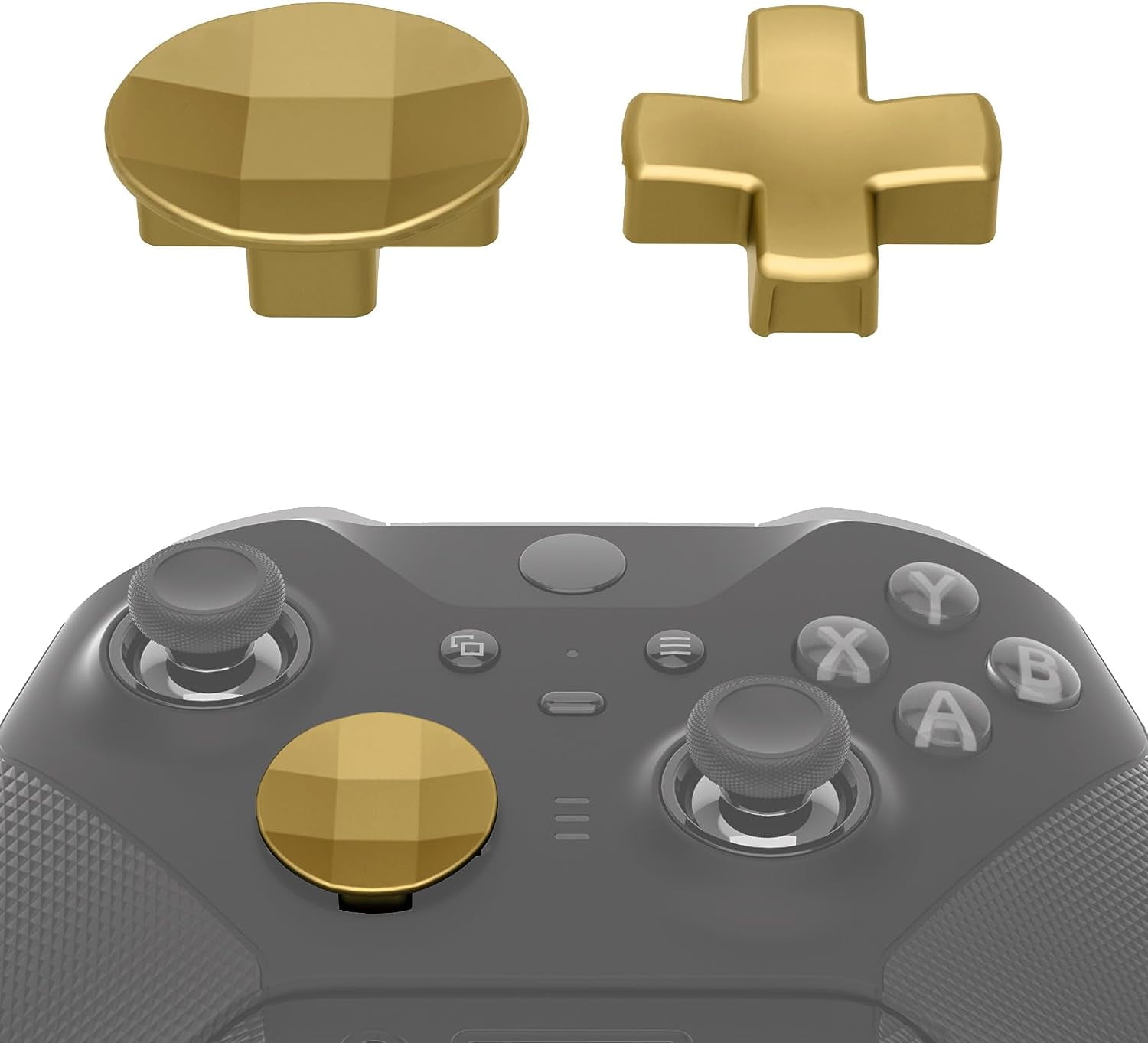 eXtremeRate 2Pcs Metalic Hero Gold Magnetic Stainless Steel D-Pads, for ...