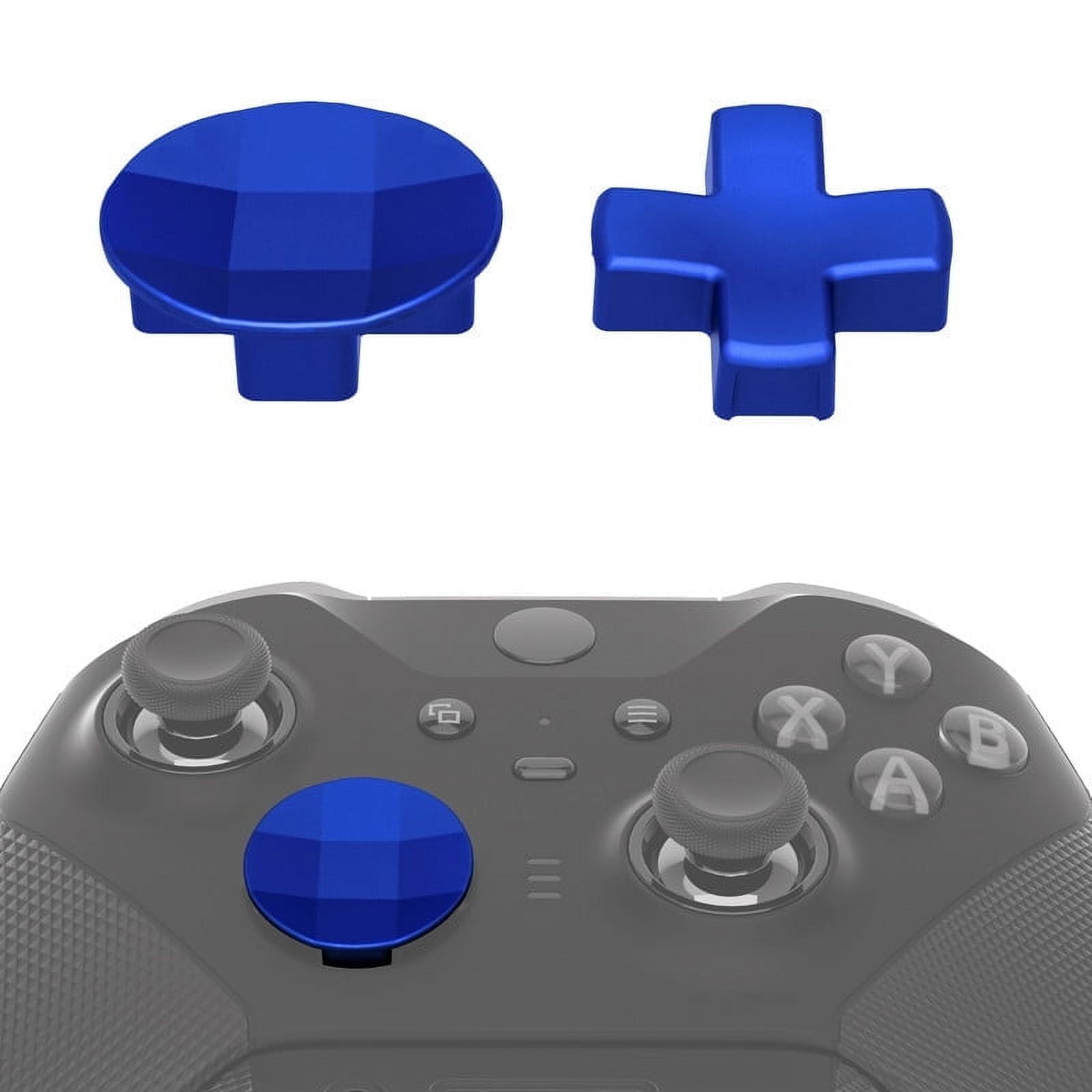 eXtremeRate 2Pcs Metallic Blue Magnetic Stainless Steel D-Pads for Xbox ...