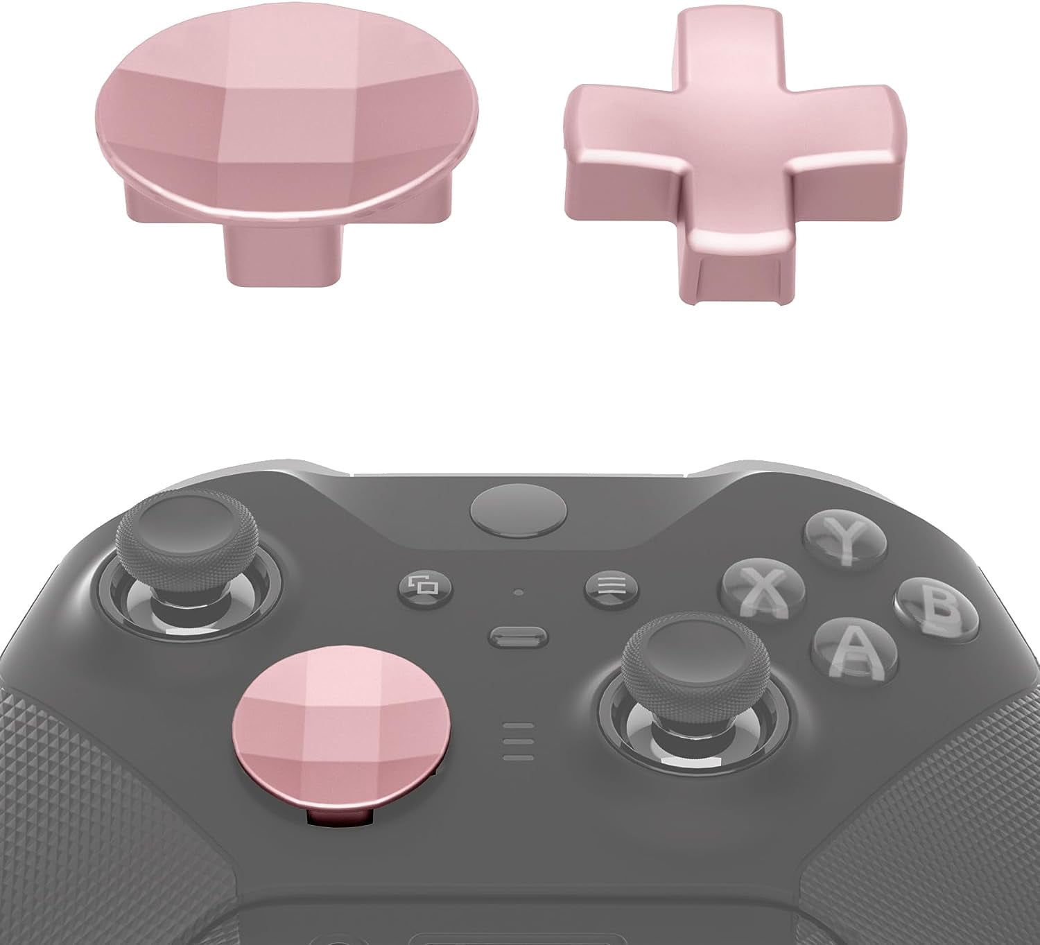 eXtremeRate 2pcs Metalic Rose Gold Magnetic Stainless Steel D-Pads, for ...