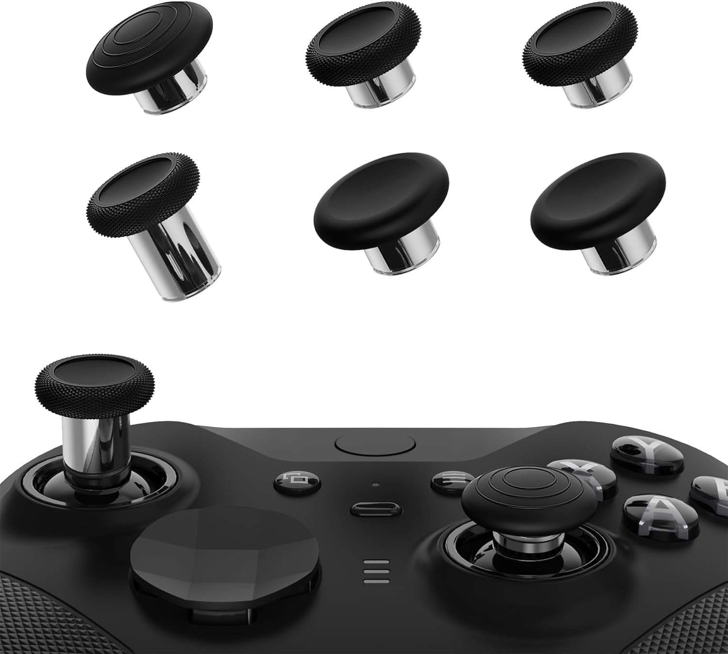 eXtremeRate 6 in 1 Metal Replacement Thumbsticks for Xbox Elite Series ...