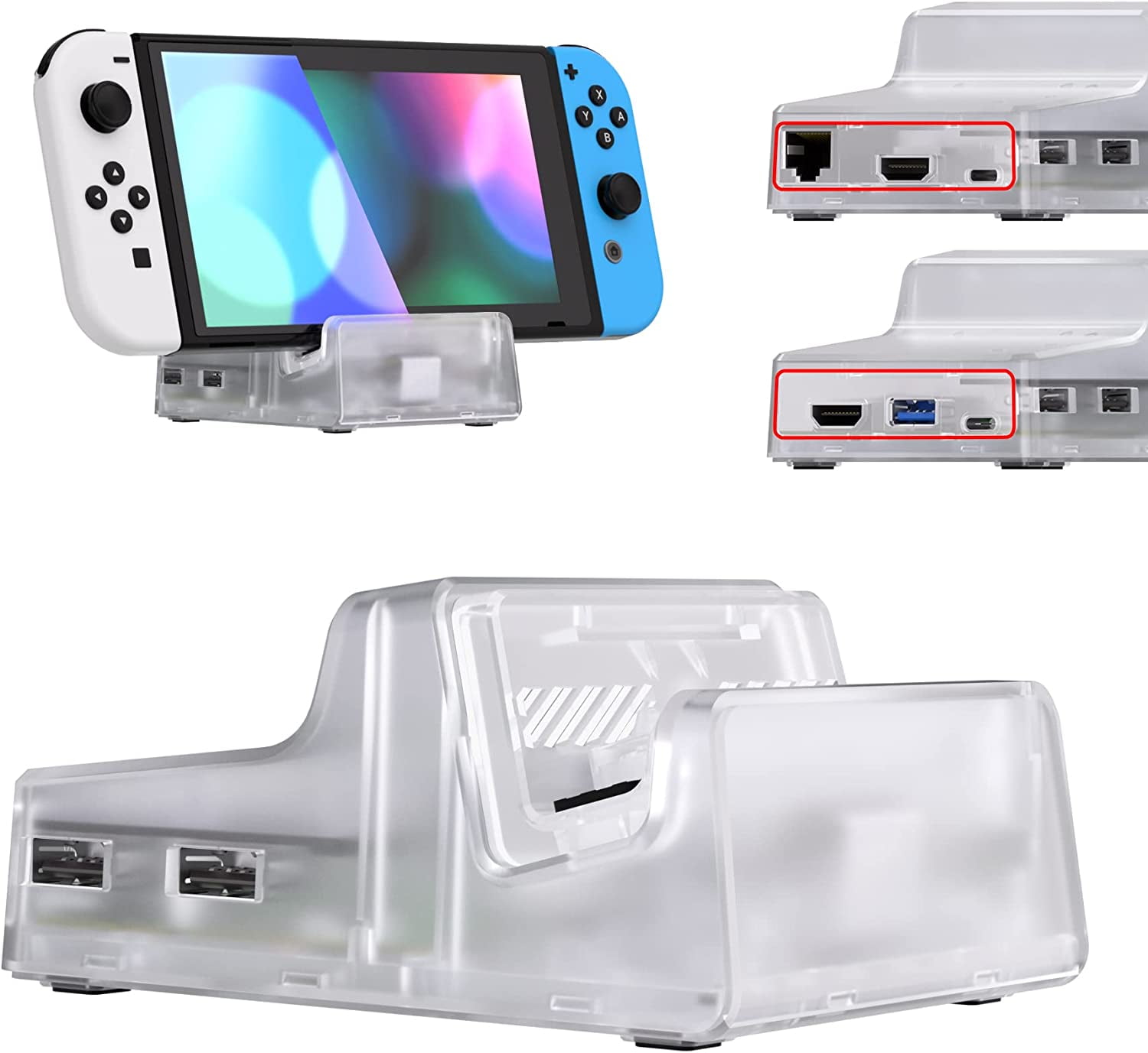 eXtremeRate AiryDocky DIY Kit Clear Replacement Case for Nintendo ...