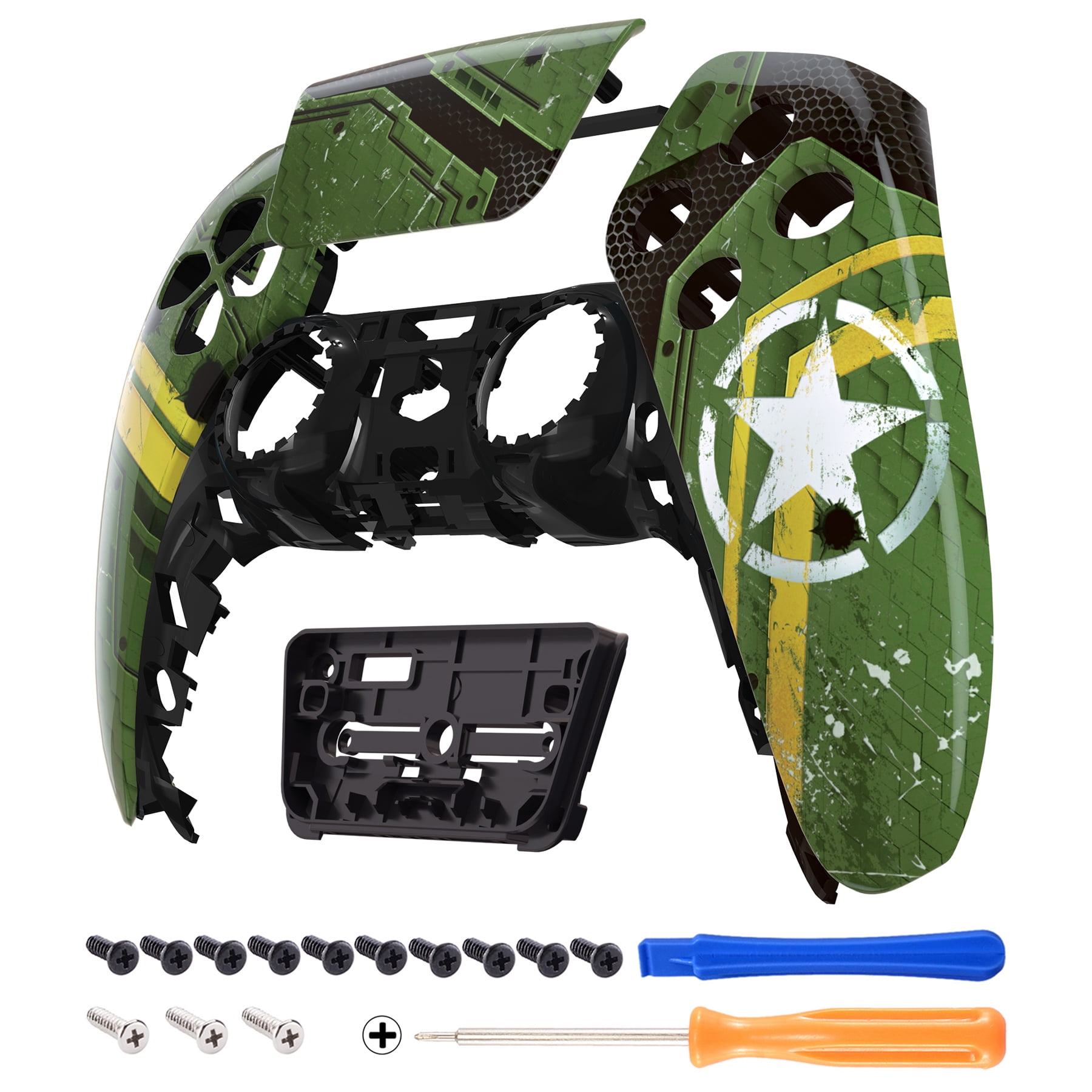 eXtremeRate Army Mecha Touchpad Front Housing Shell Compatible with ps5 ...