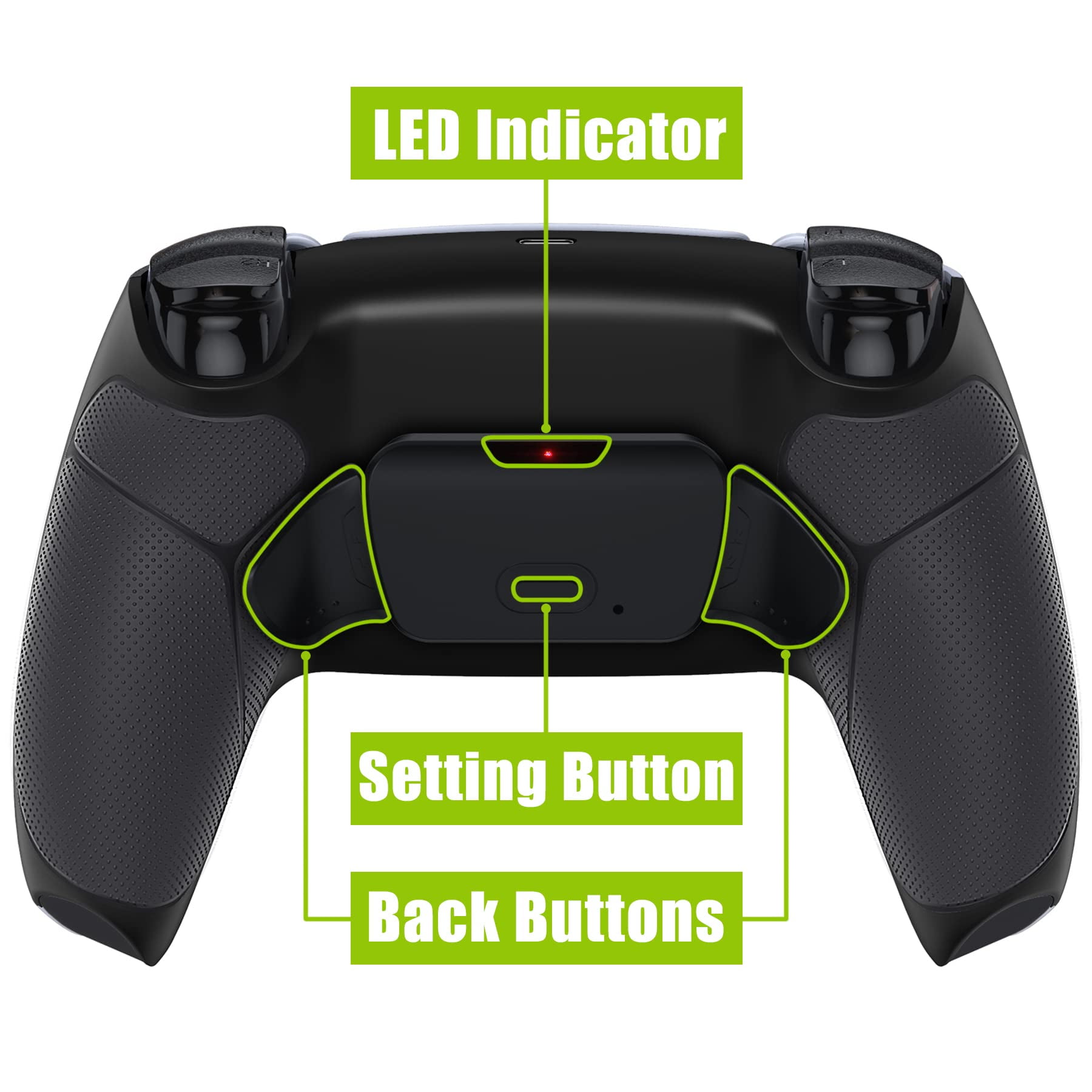 eXtremeRate Black Rubberized Grip Kit Upgrade Board Back Shell Buttons ...