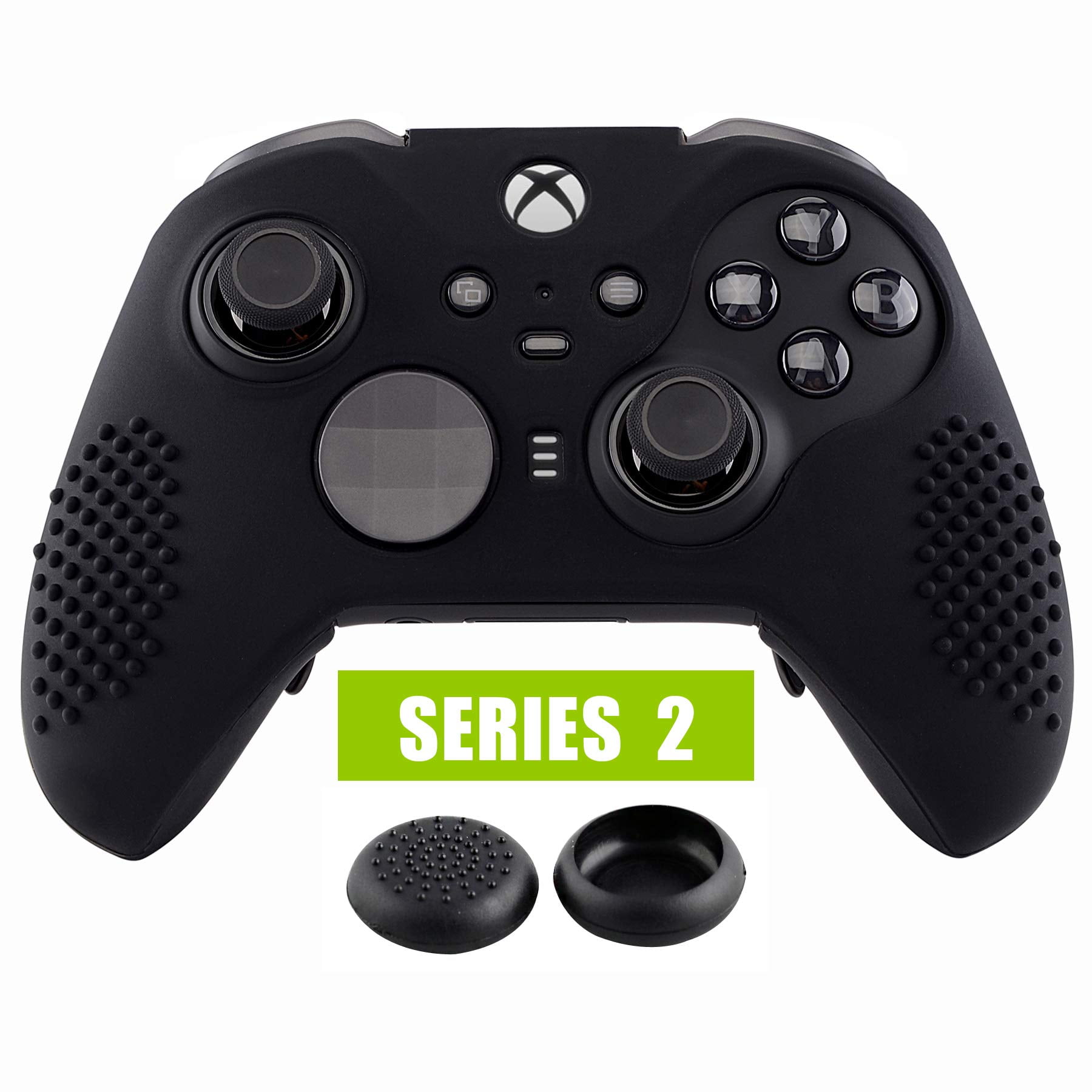 eXtremeRate Black Soft Anti-Slip Silicone Cover Skins, Controller ...