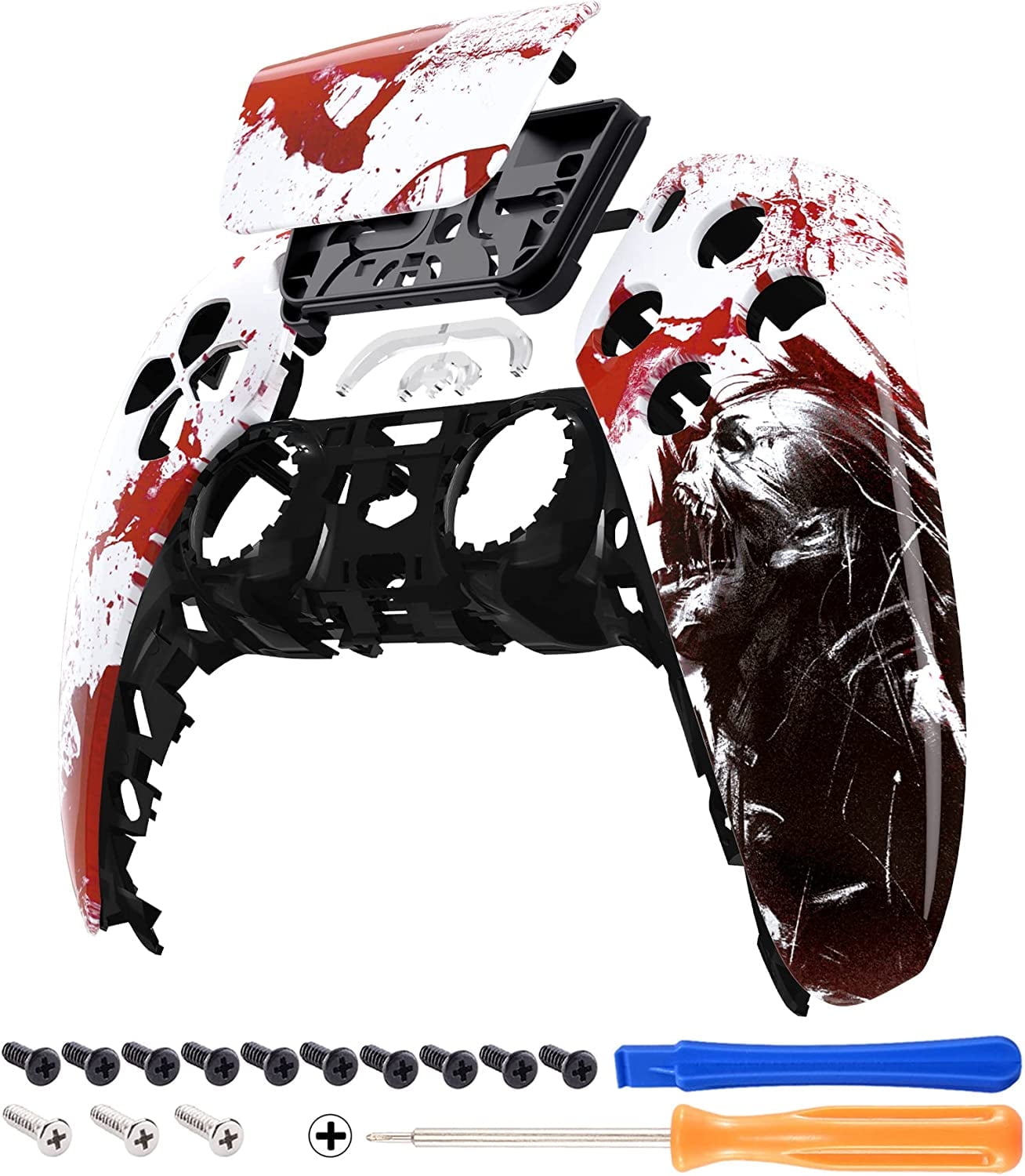 eXtremeRate Blood Zombie Replacement Touchpad Front Housing Shell for ...