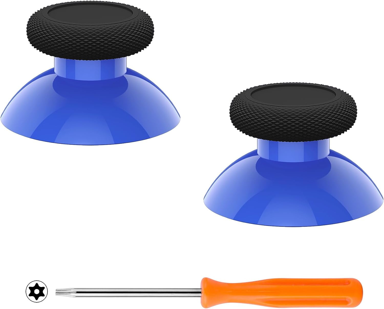 eXtremeRate Blue & Black Replacement Thumbsticks Custom Analog Stick ...