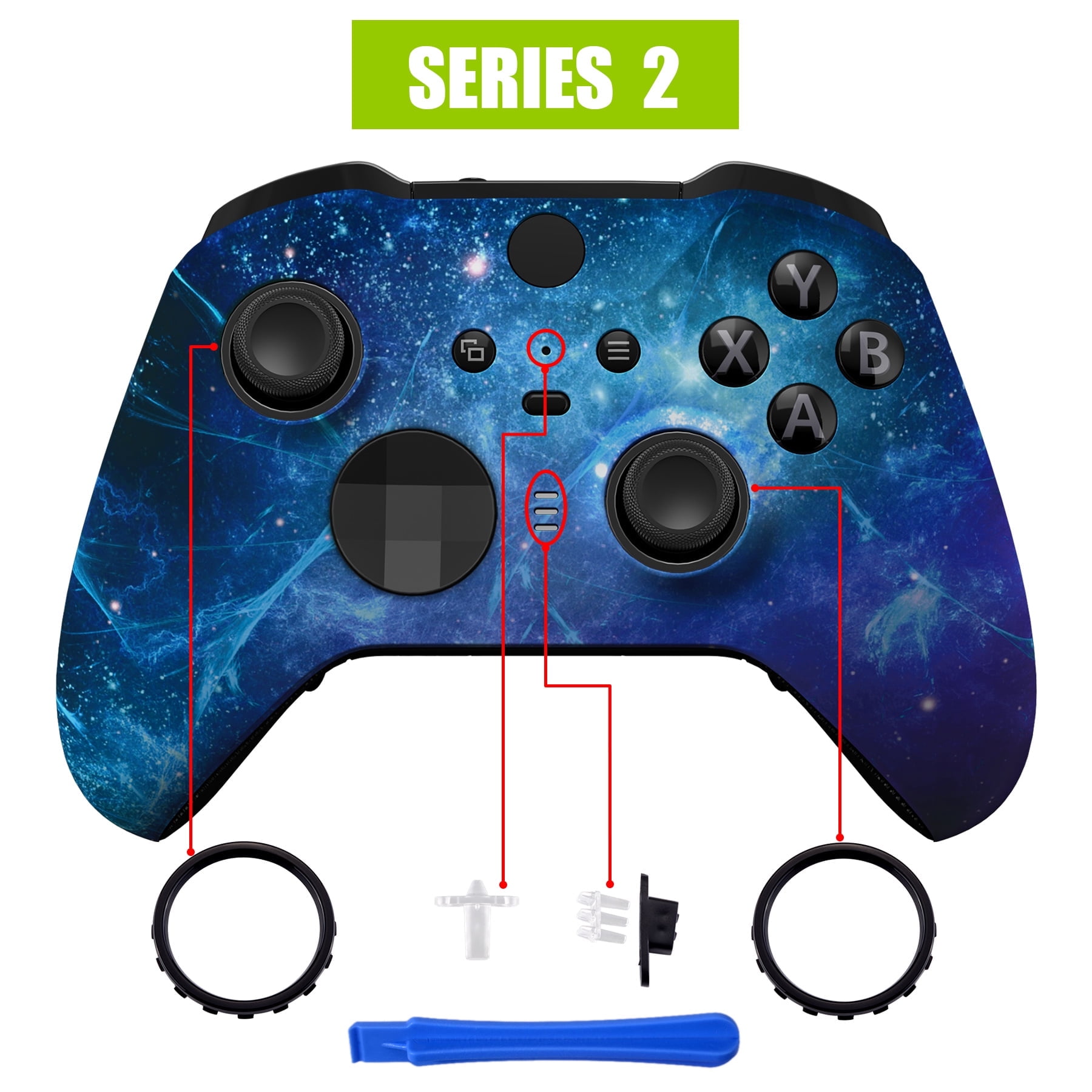eXtremeRate Blue Nebula Replacement Faceplate Cover for Xbox One Elite ...