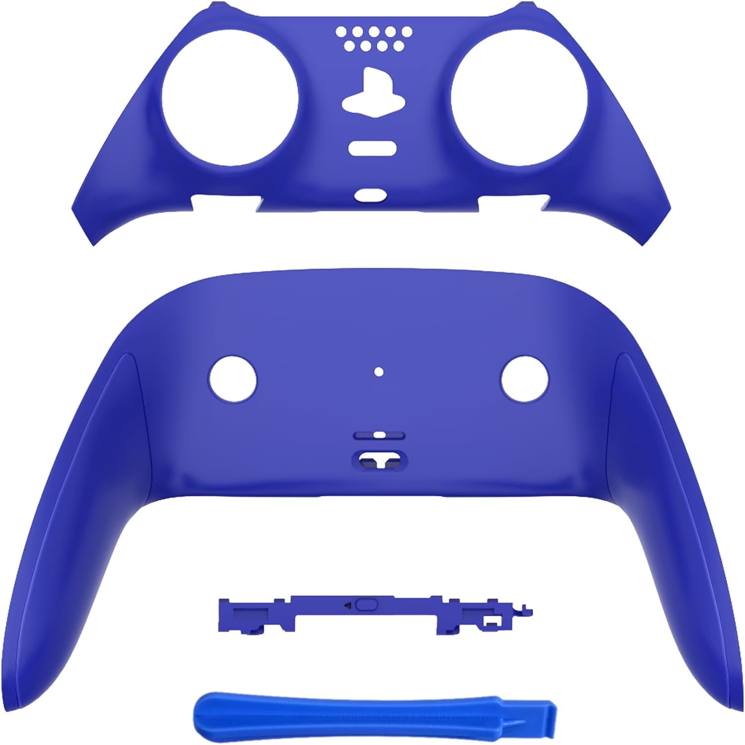 eXtremeRate Blue Top Bottom Shell Replacement Front Back Clip Shell ...