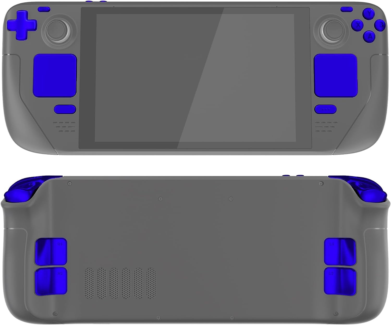 eXtremeRate Chrome Blue Replacement ABXY D-pad Trackpad Bumpers ...
