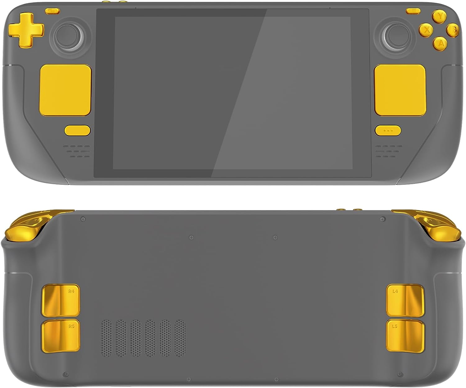 eXtremeRate Chrome Gold Replacement ABXY D-pad Trackpad Bumpers Triggers Buttons w/Screwdriver ...