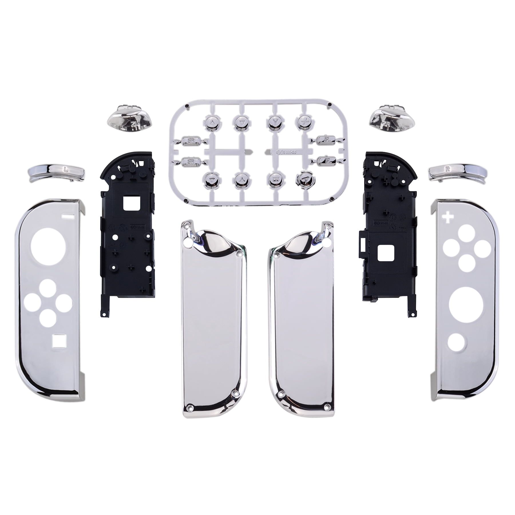 eXtremeRate Chrome Sliver Replacement Case w/ Full Set Buttons for ...