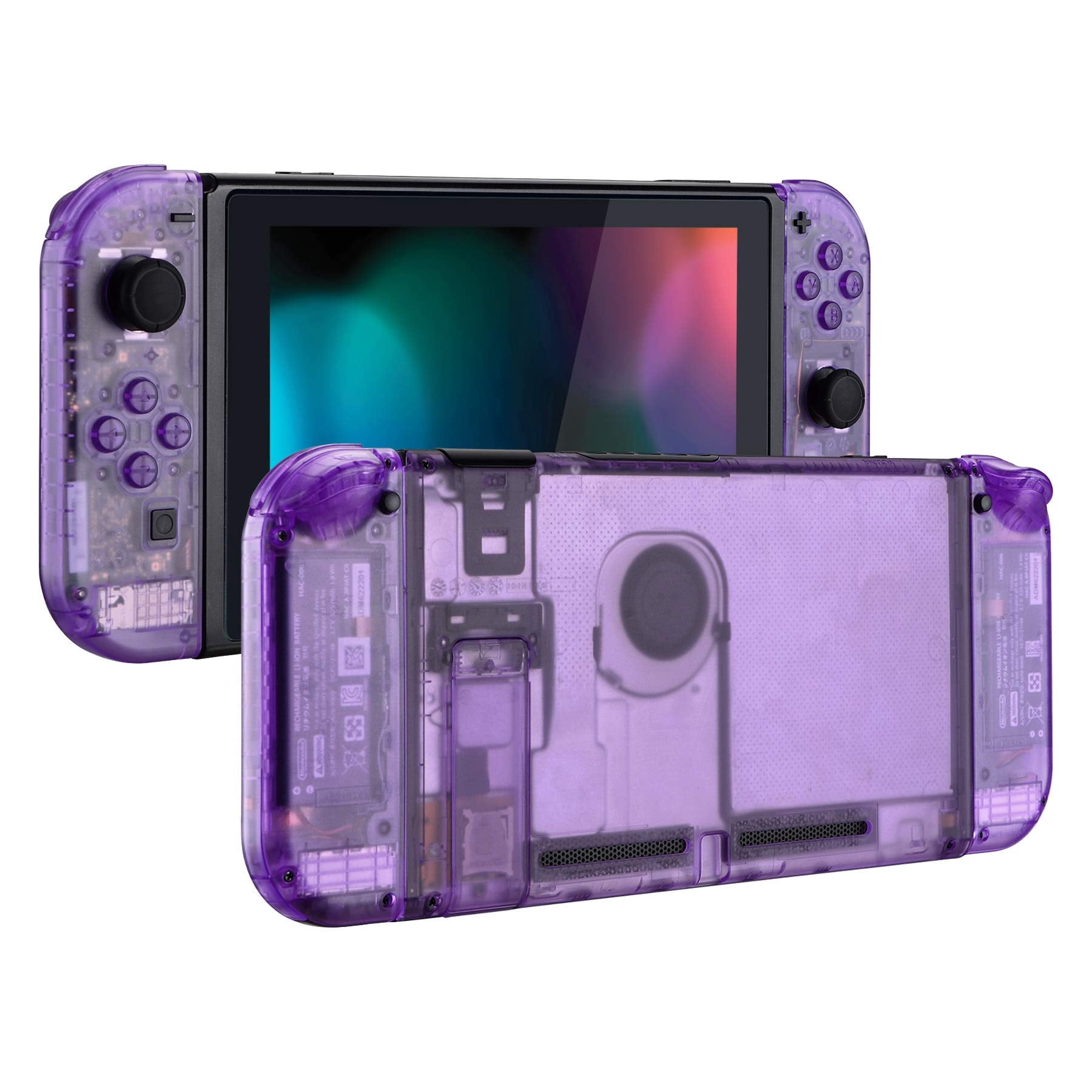 eXtremeRate Clear Atomic Purple Back Plate for Nintendo Switch Console ...