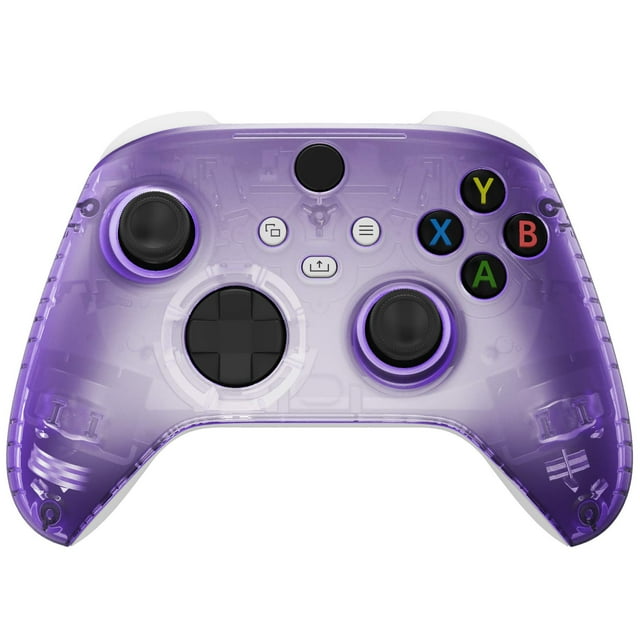 eXtremeRate Clear Atomic Purple Replacement Front Housing Cover Handles ...