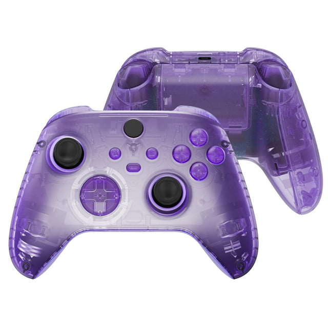 eXtremeRate Clear Atomic Purple Replacement Full Set Shell Buttons for ...