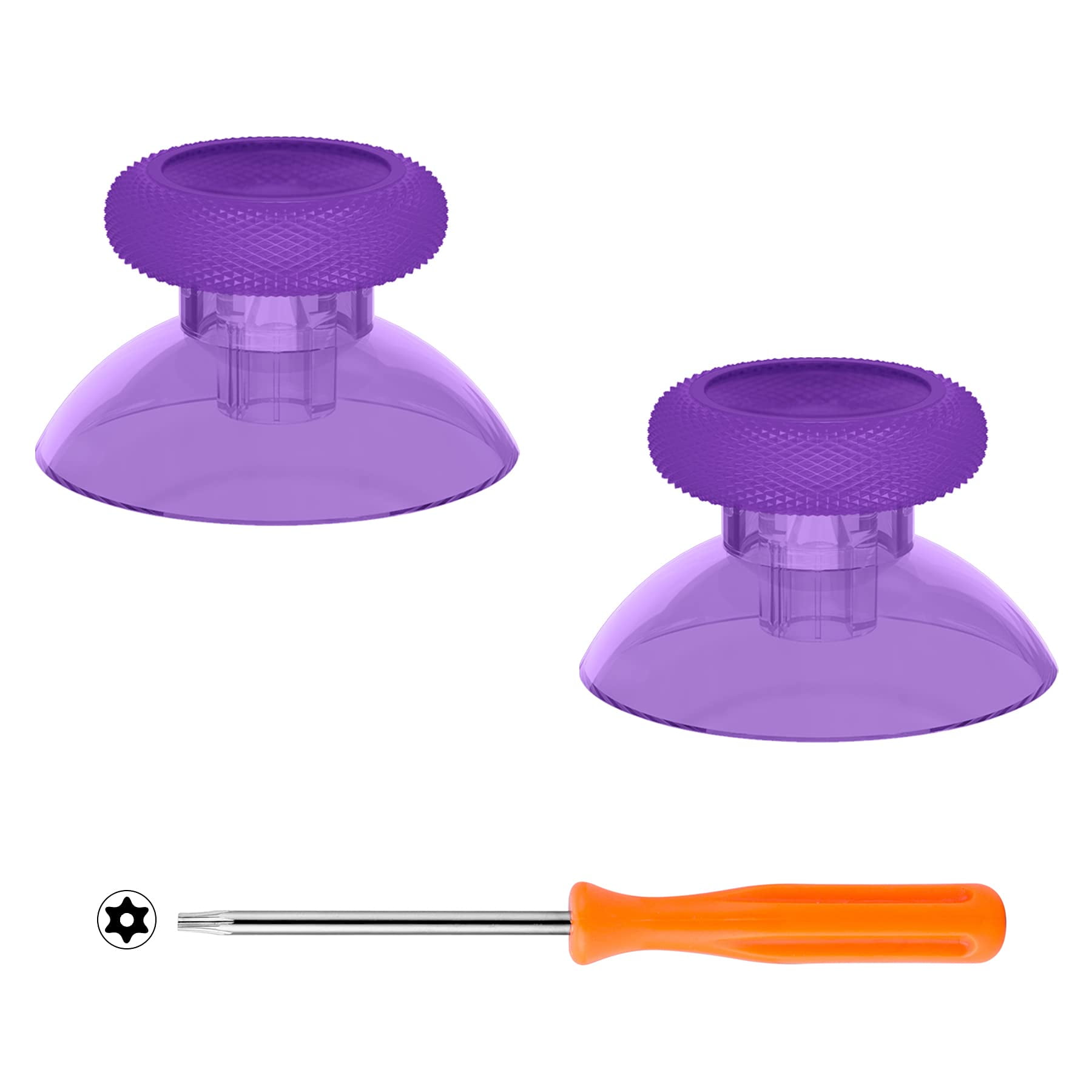 eXtremeRate Clear Atomic Purple Replacement Thumbsticks Joysticks ...
