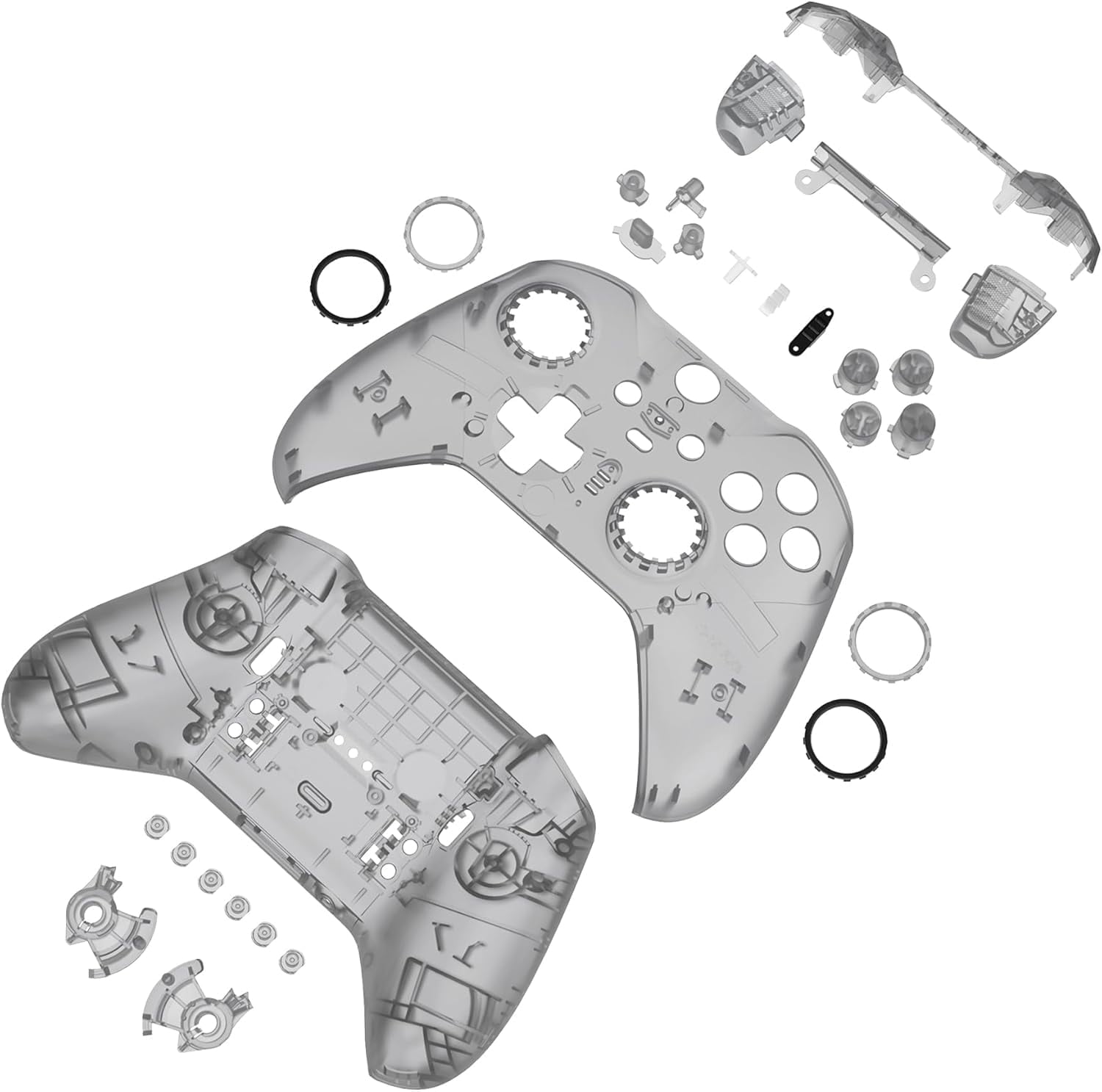 eXtremeRate Clear Black Full Shell Kit for Xbox Elite Series 2 ...