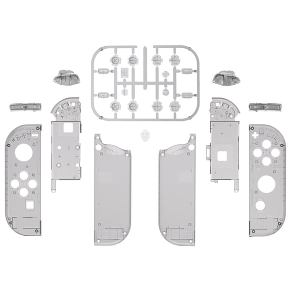 eXtremeRate Clear Black Housing w/Full Set Buttons Replacement Shell ...
