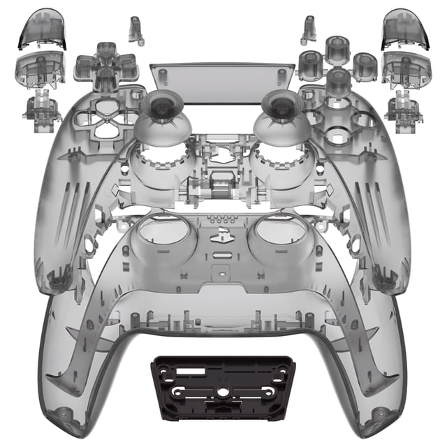 eXtremeRate Clear Black Replacement Full Set Housing w/Buttons Touchpad ...