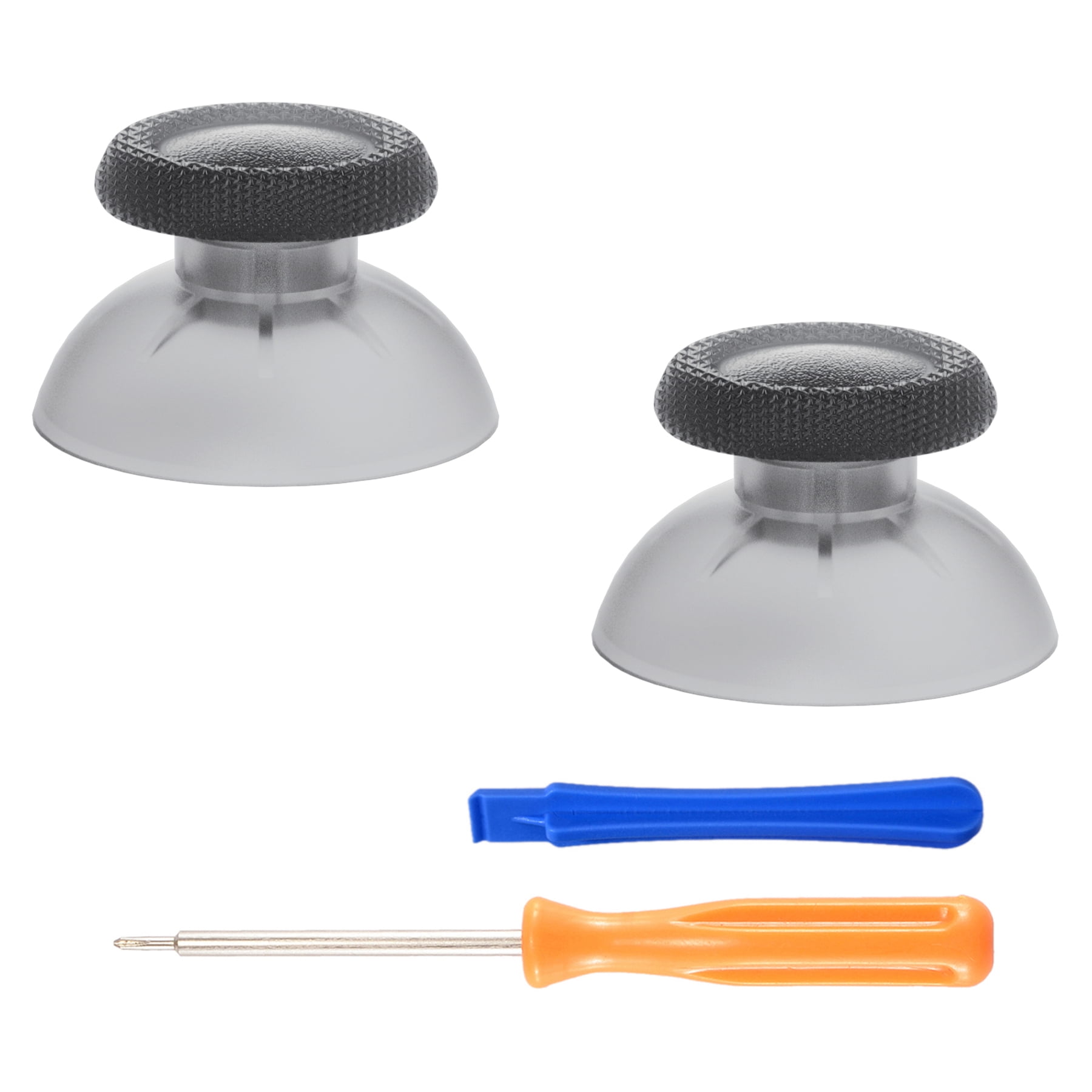 eXtremeRate Clear Black Replacement Thumbsticks Analog Stick Joystick ...