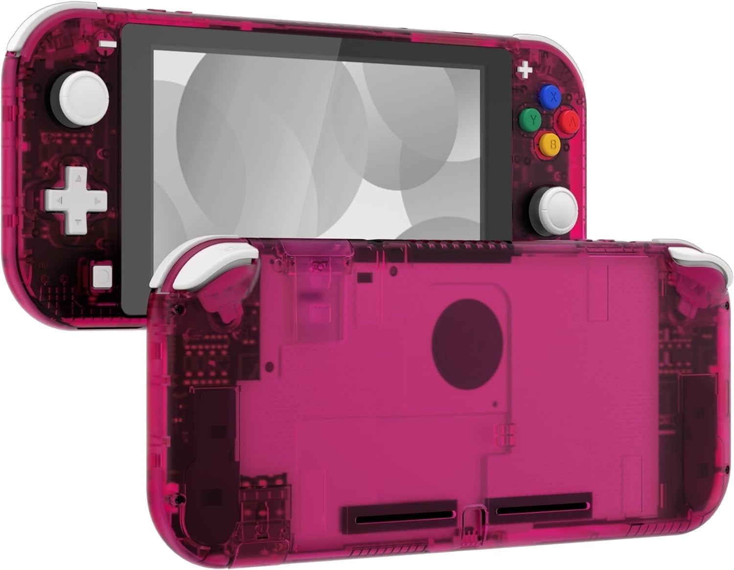 eXtremeRate Clear Candy Pink DIY Replacement Shell for Nintendo Switch Lite, NSL Handheld ...