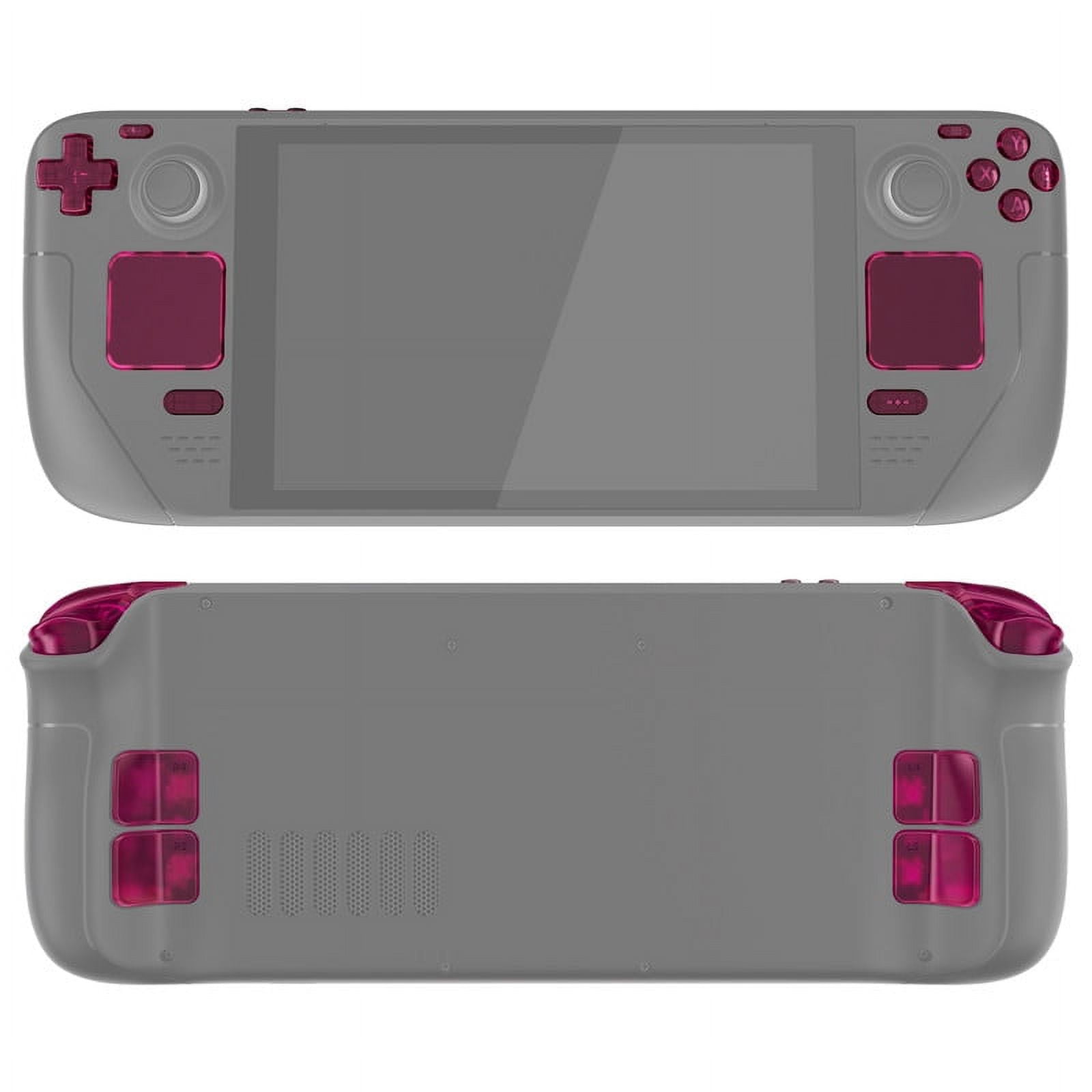 eXtremeRate Clear Candy Pink Replacement ABXY D-pad Trackpad Bumpers ...
