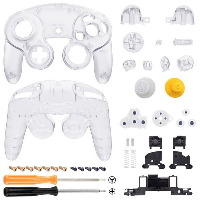 eXtremeRate Clear Faceplate Backplate for Nintendo GameCube Controller ...
