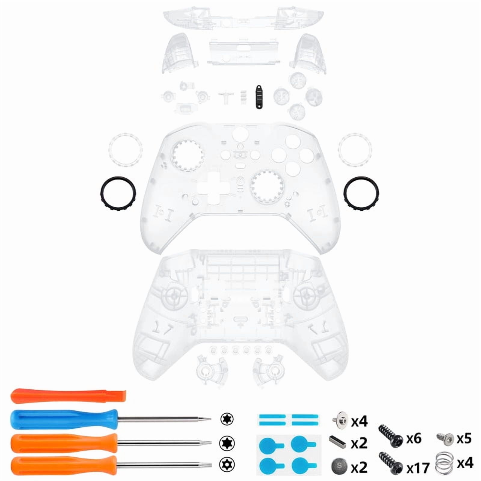 eXtremeRate Clear Full Shell Kit for Xbox Elite Series 2 Controller ...