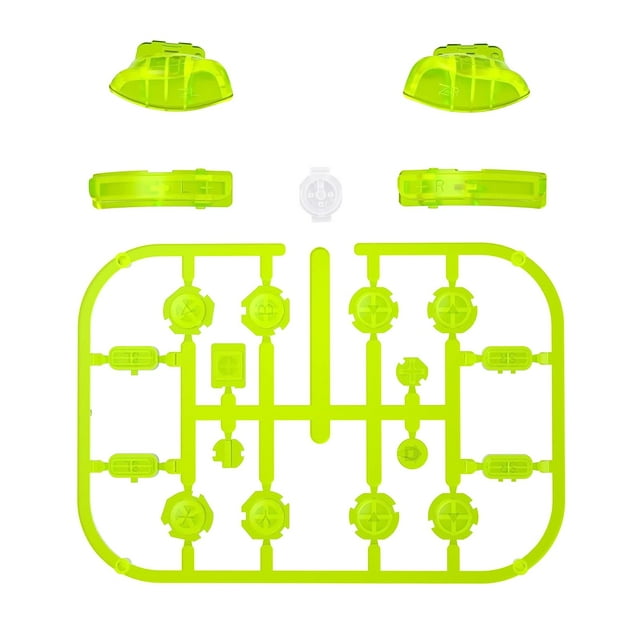 eXtremeRate Clear Lime Green Replacement Full Set Buttons w/ Tools for ...