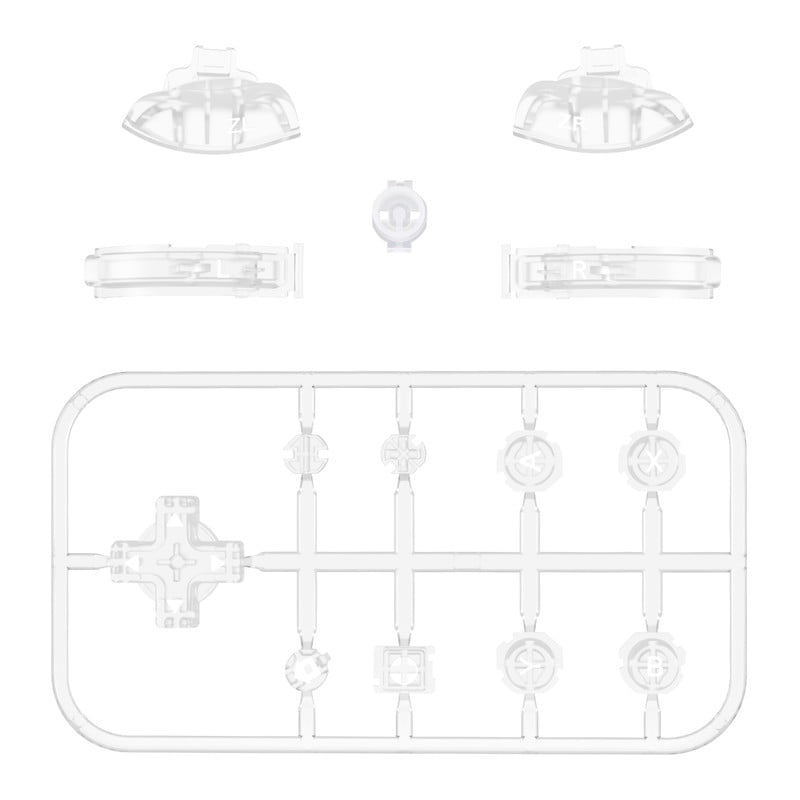 eXtremeRate Clear Replacement ABXY Home Capture Plus Minus Keys Dpad L ...