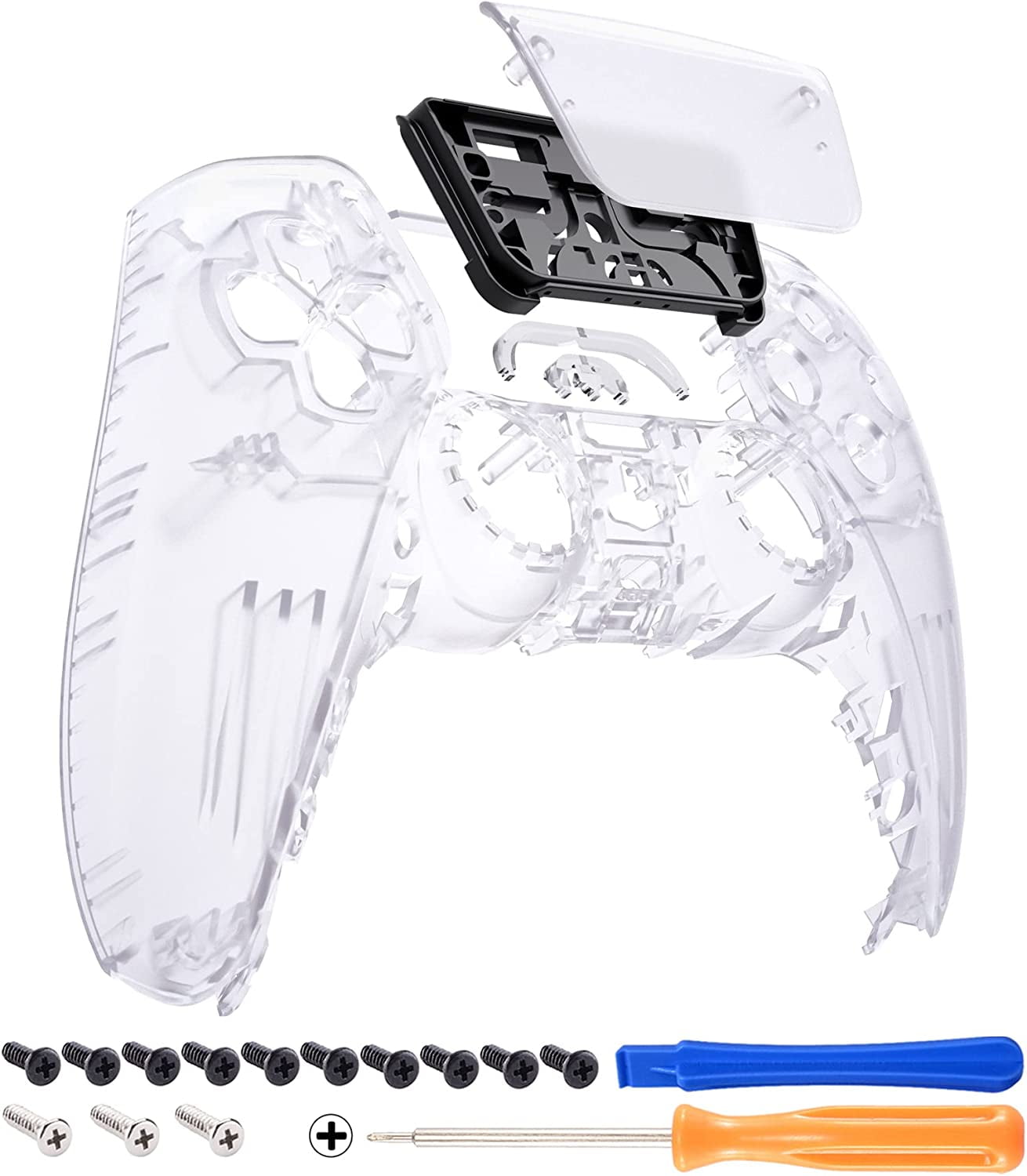 eXtremeRate Clear Touchpad Front Housing Shell Replacement Cover for ...