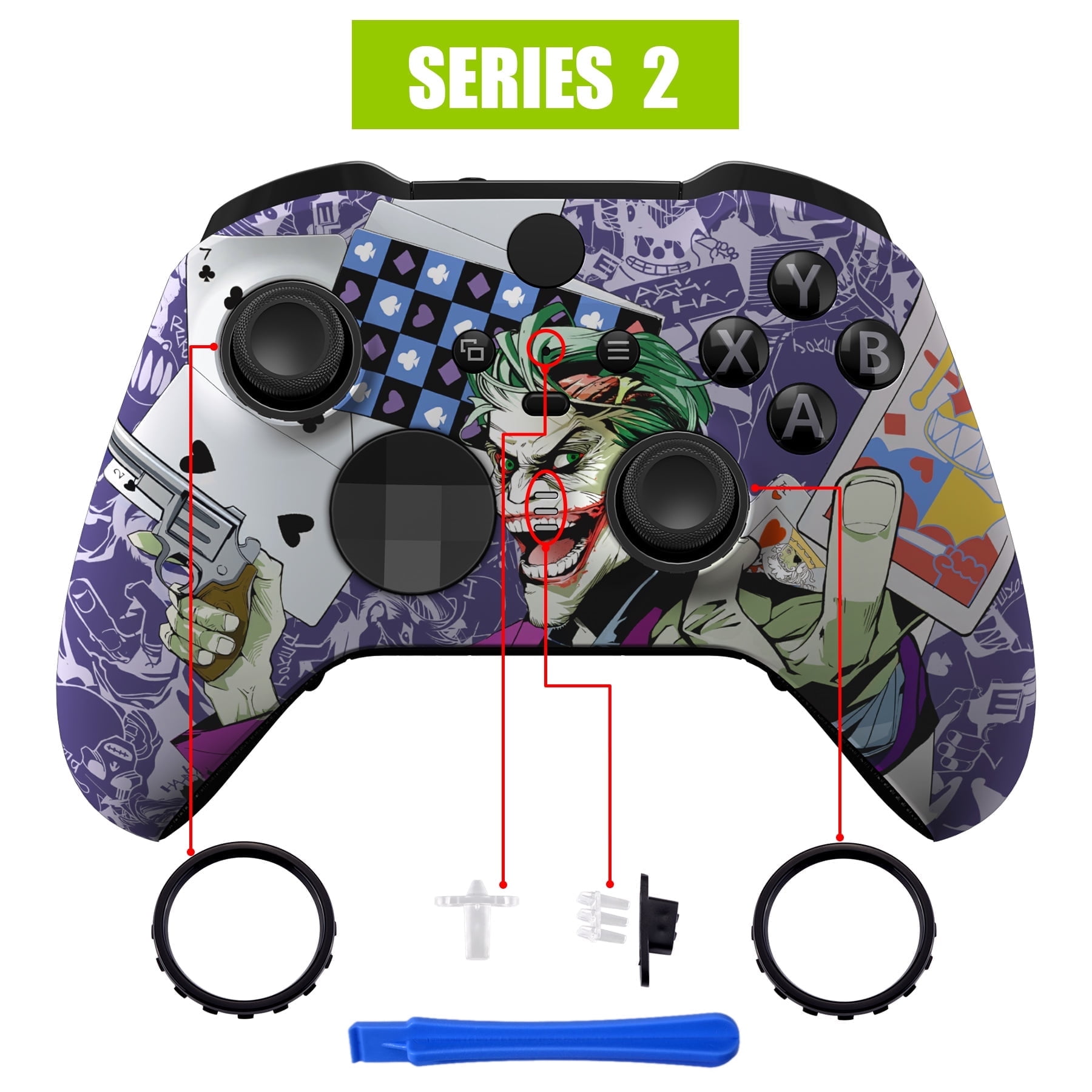 eXtremeRate Clown Cards Replacement Faceplate Cover for Xbox One Elite ...
