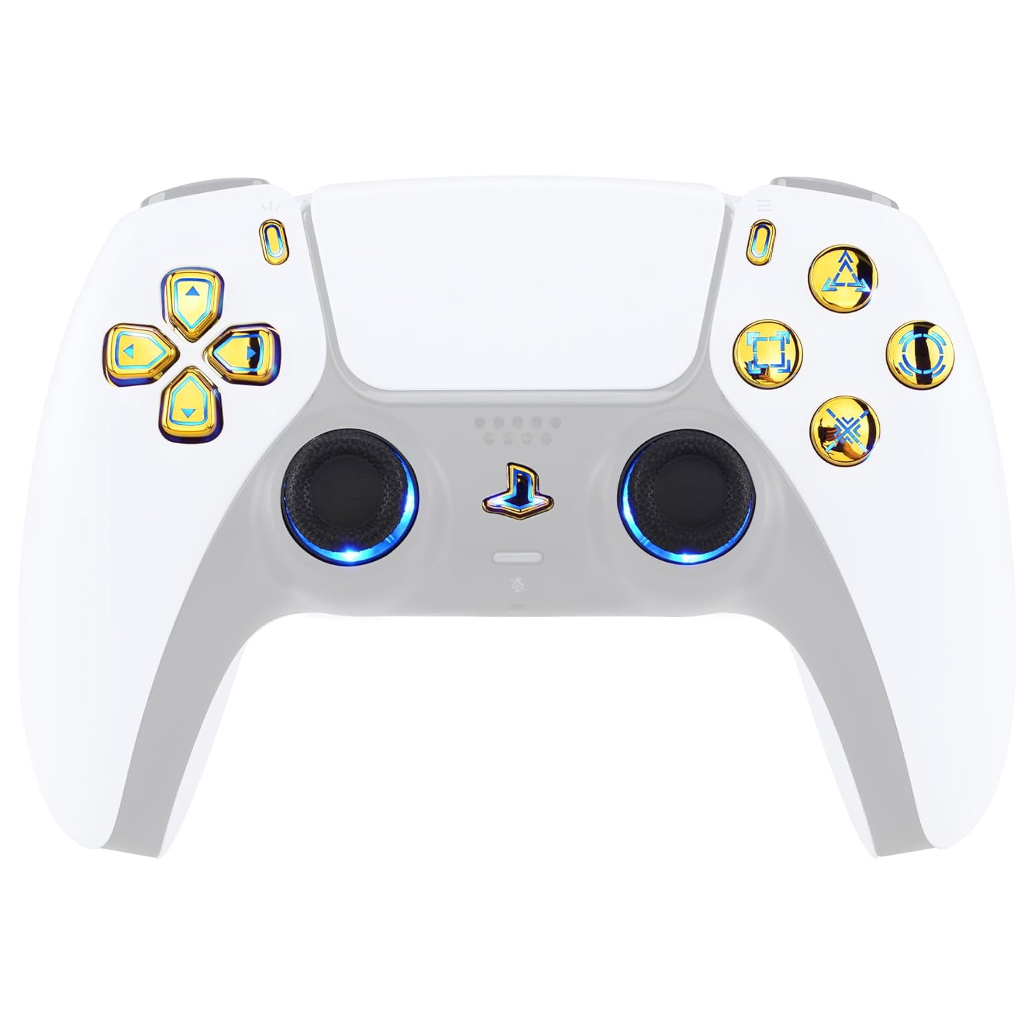 eXtremeRate Colorful Dpad Thumbsticks Chrome Gold Buttons DTF V3 LED ...