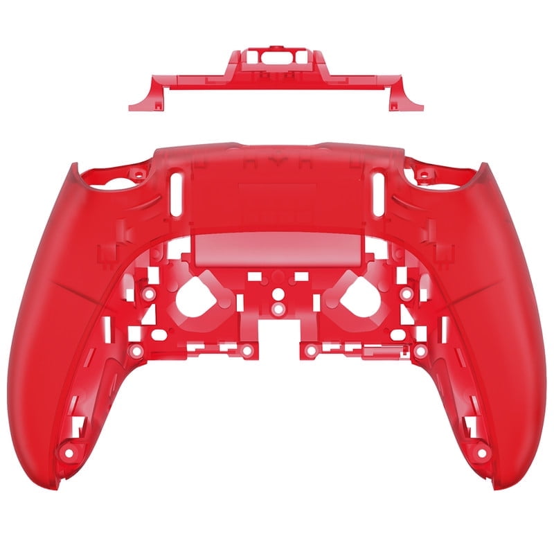 eXtremeRate Custom Back Housing Bottom Shell Compatible with ps5 Edge Controller, Clear Red DIY ...
