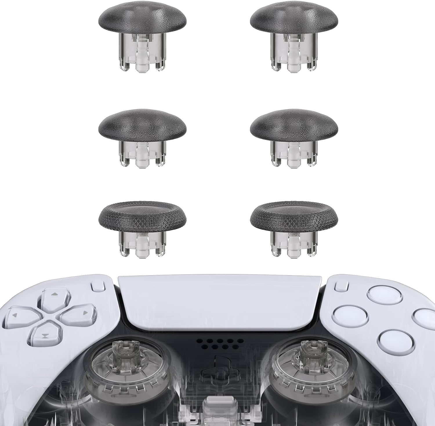 eXtremeRate EDGE Sticks Swappable Thumbsticks for PS5 Controller, Clear ...